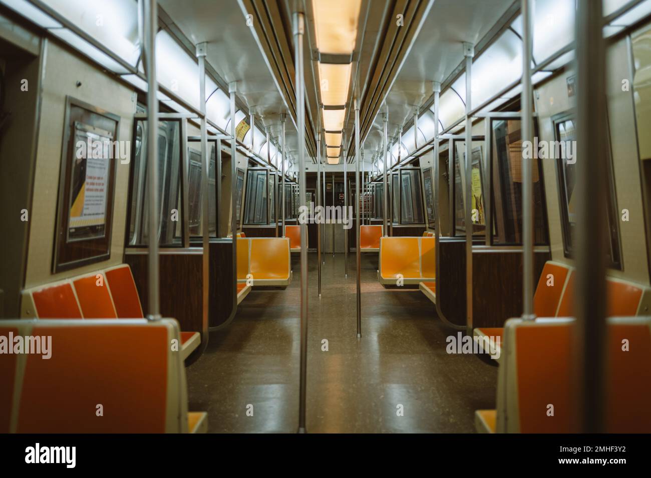 Interior of an old NYC Subway car, New York, New York Stock Photo - Alamy