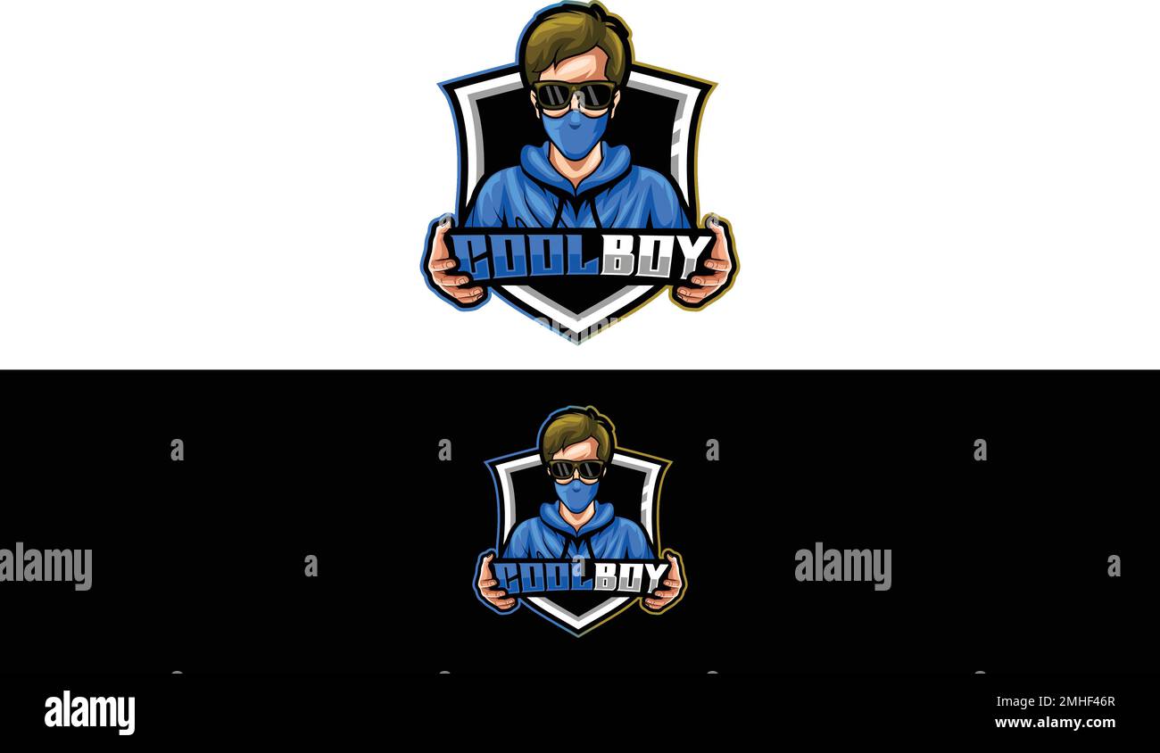 Cool Boy Mascot Gaming Logo Illustration vector Stock Vector Image ...
