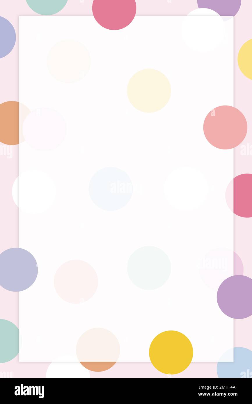 Pastel polka dot frame vector in cute pastel pattern Stock Vector Image ...