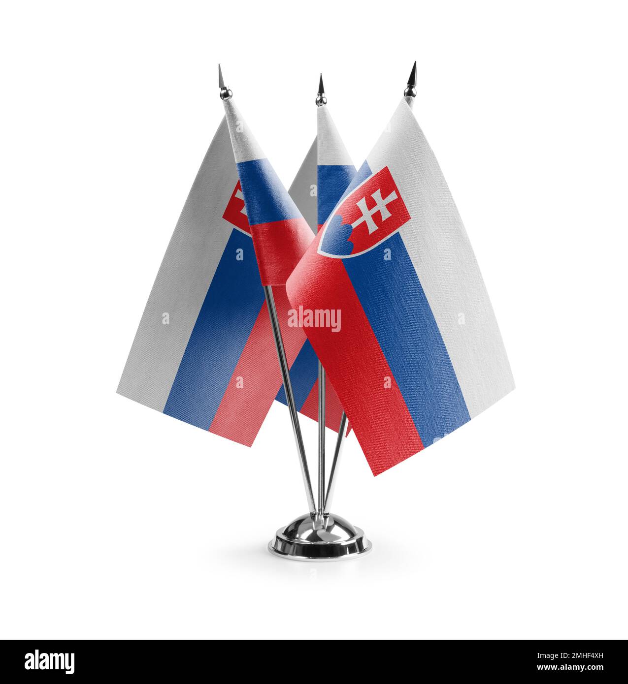 Small national flags of the Slovakia on a white background Stock Photo ...