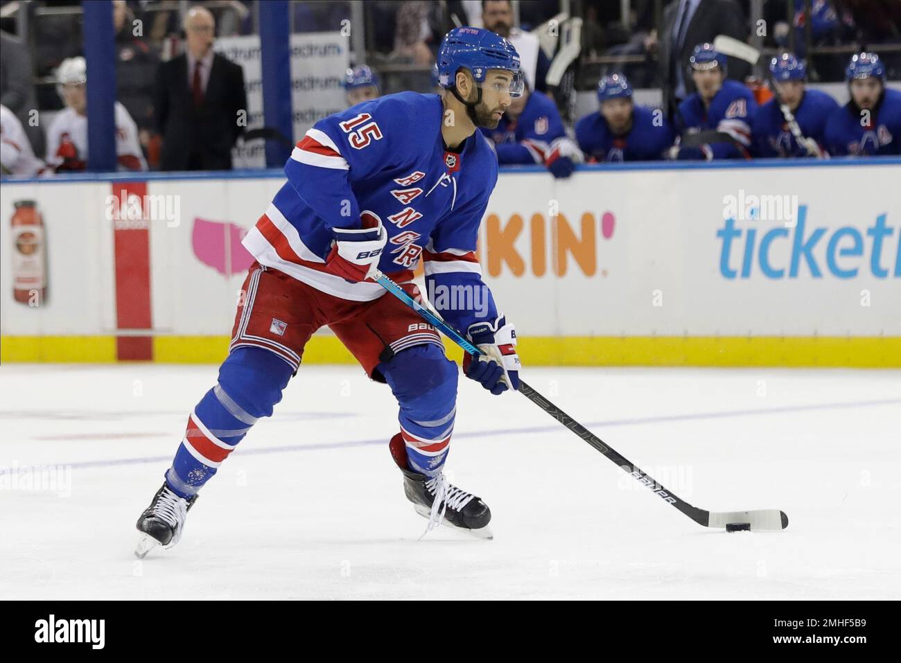New York Rangers' Boo Nieves (15) during the second period of an NHL ...