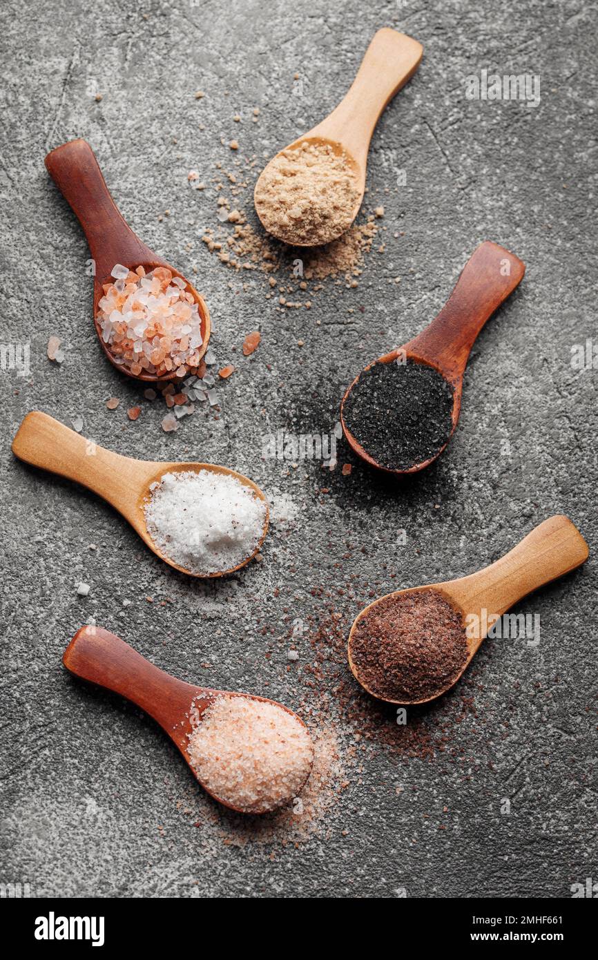 Assorted speciality salt, himalayan pink salt, italian black truffle ...