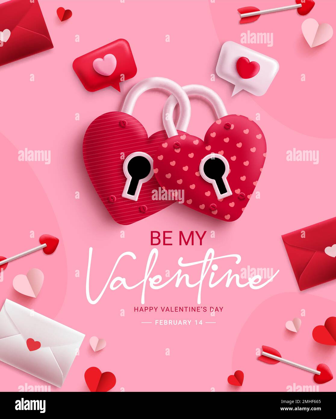 Happy valentine's day vector design. Be my valentine text with heart ...