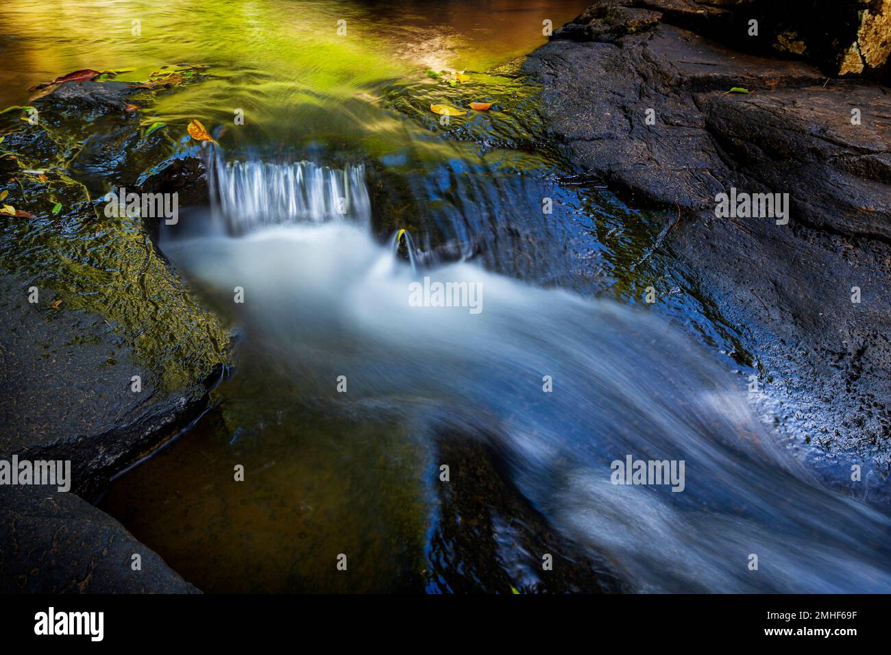 Small cascade and waterfall on Obi Obi Creek near Gardners Falls ...