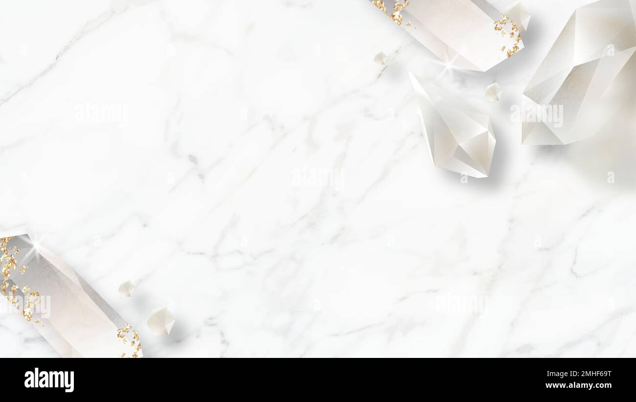 Crystal frame design on marble background vector Stock Vector Image ...