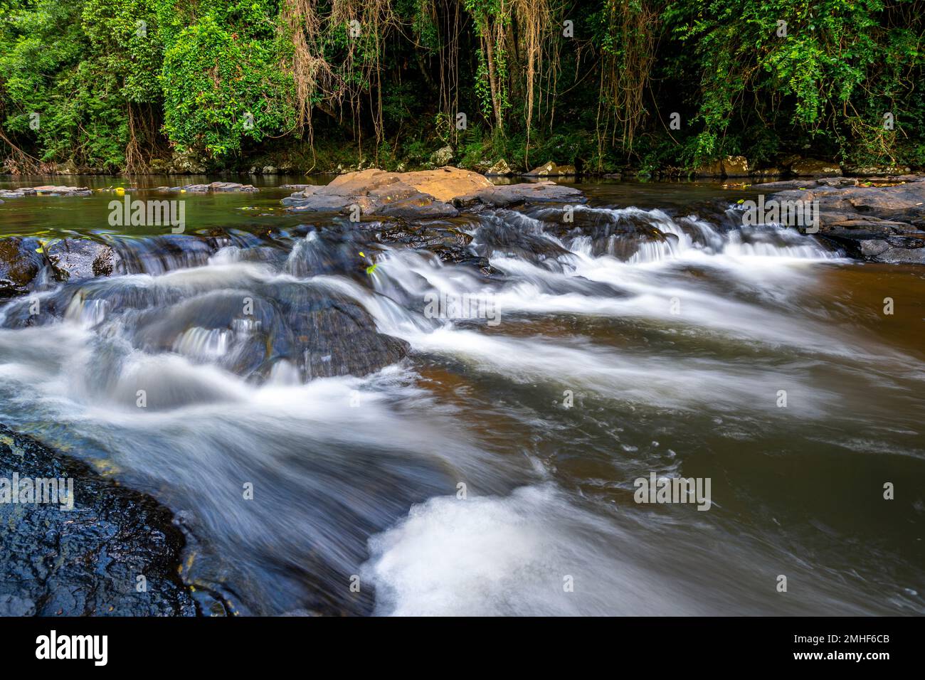 Cascades on Obi Obi Creek near Gardners Falls outside Maleny, Sunshine ...