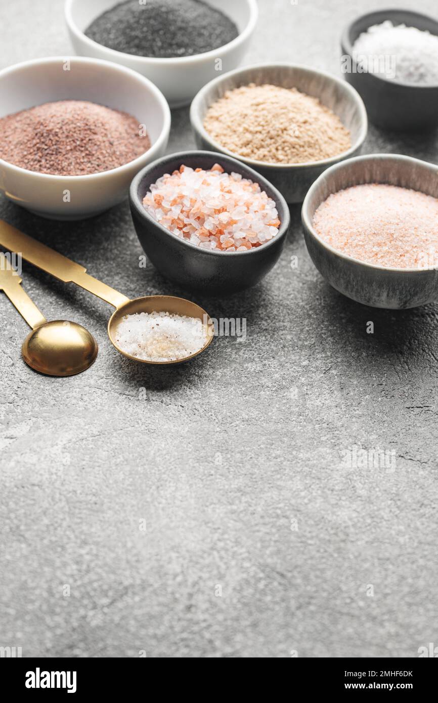 Assorted speciality salt, himalayan pink salt, italian black truffle ...