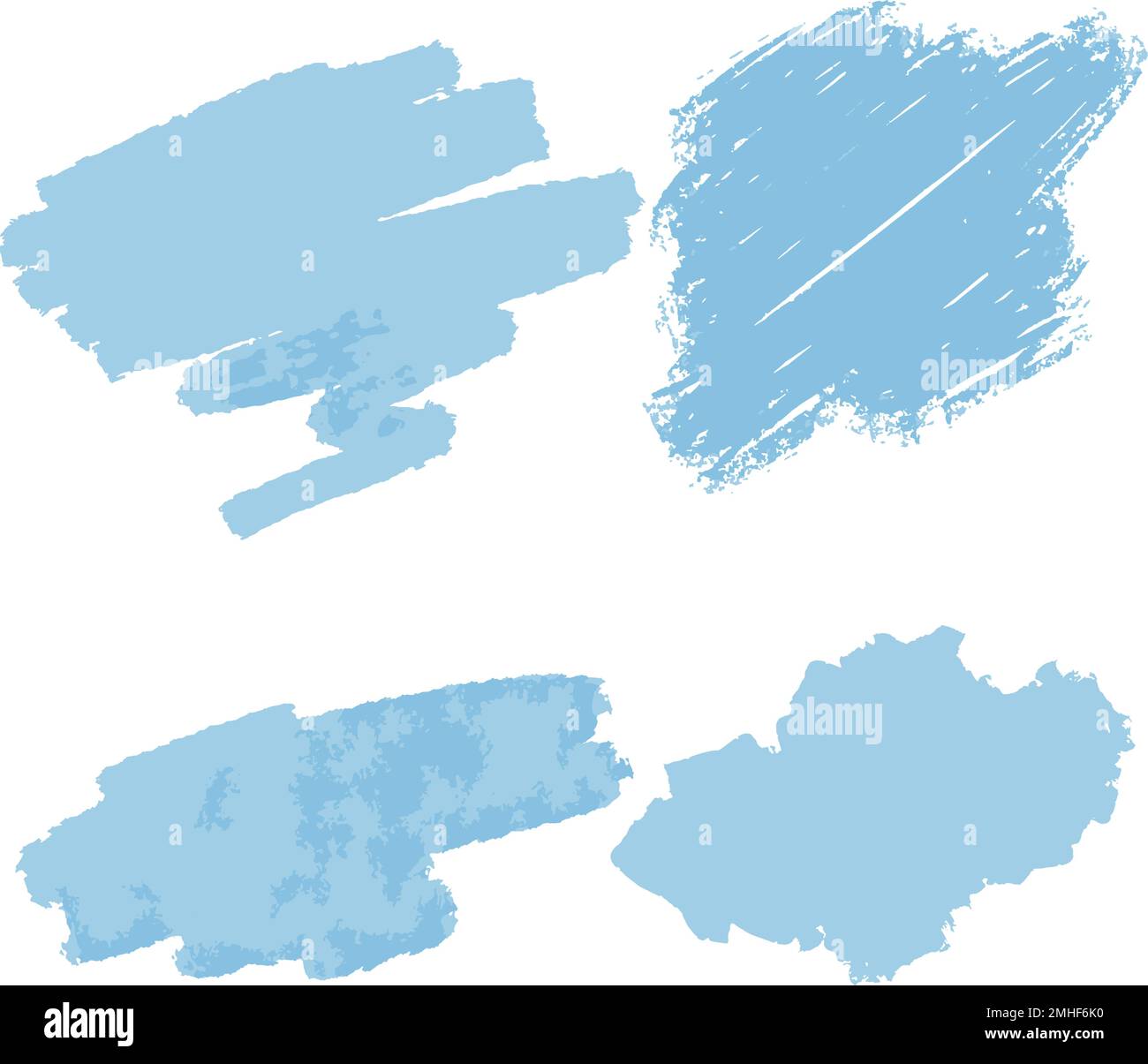 Brush strokes set. Watercolor blue spots. Grunge texture bunch ...