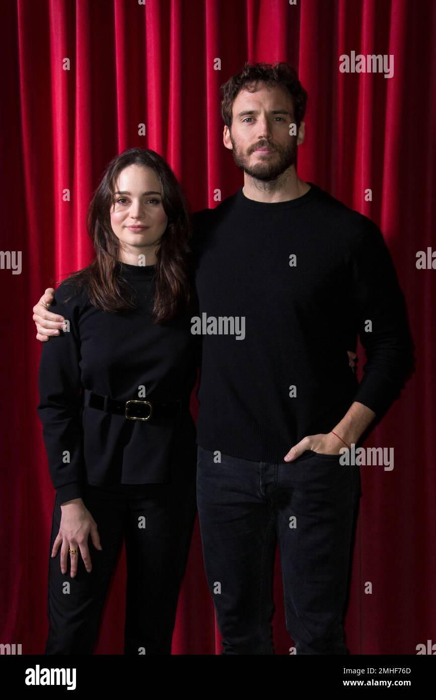 Actors Sam Claflin and Aisling Franciosi pose for photographers upon ...