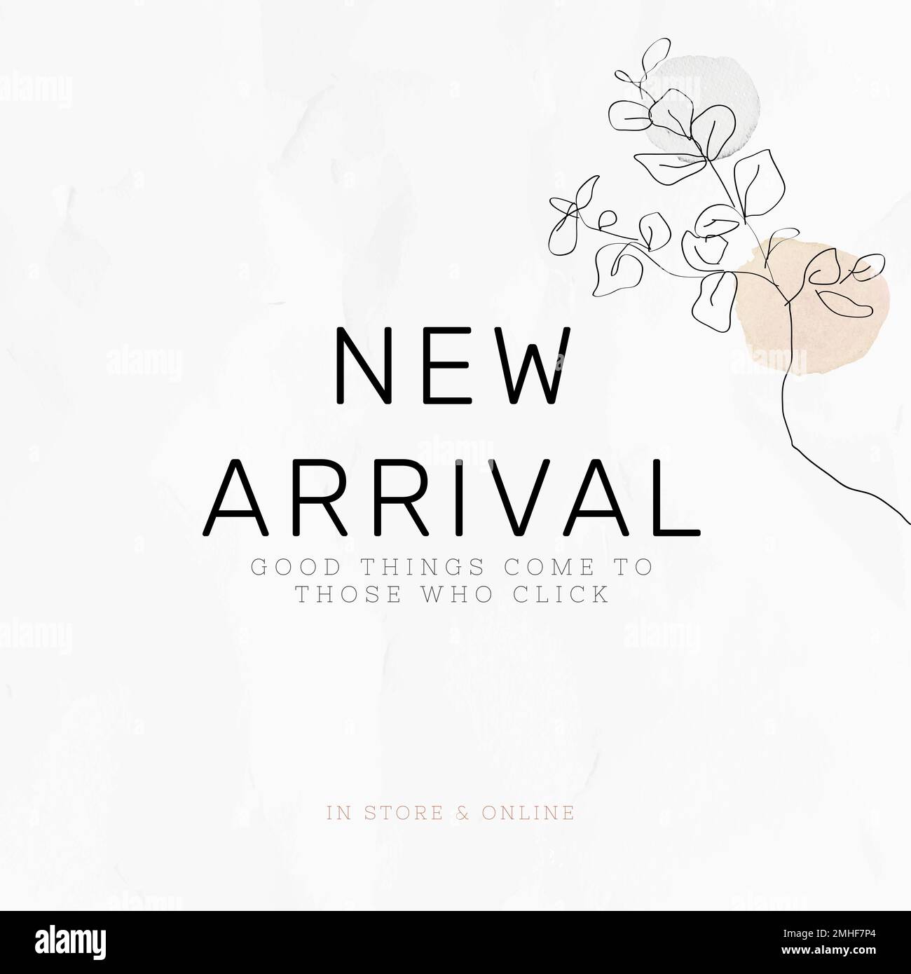 Editable template vector line art minimal social media ad with text new ...