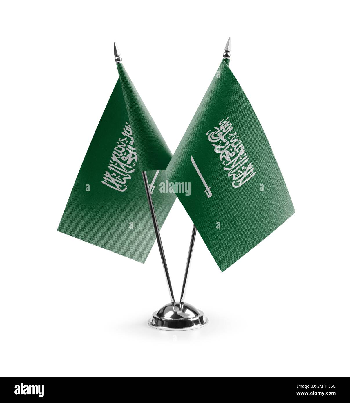 Small national flags of the Saudi Arabia on a white background Stock ...