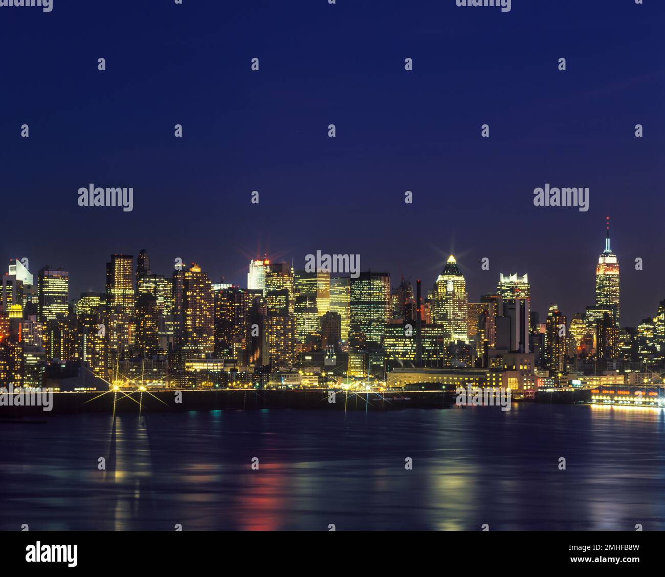 1991 HISTORICAL MIDTOWN SKYLINE HUDSON RIVER MANHATTAN NEW YORK CITY ...