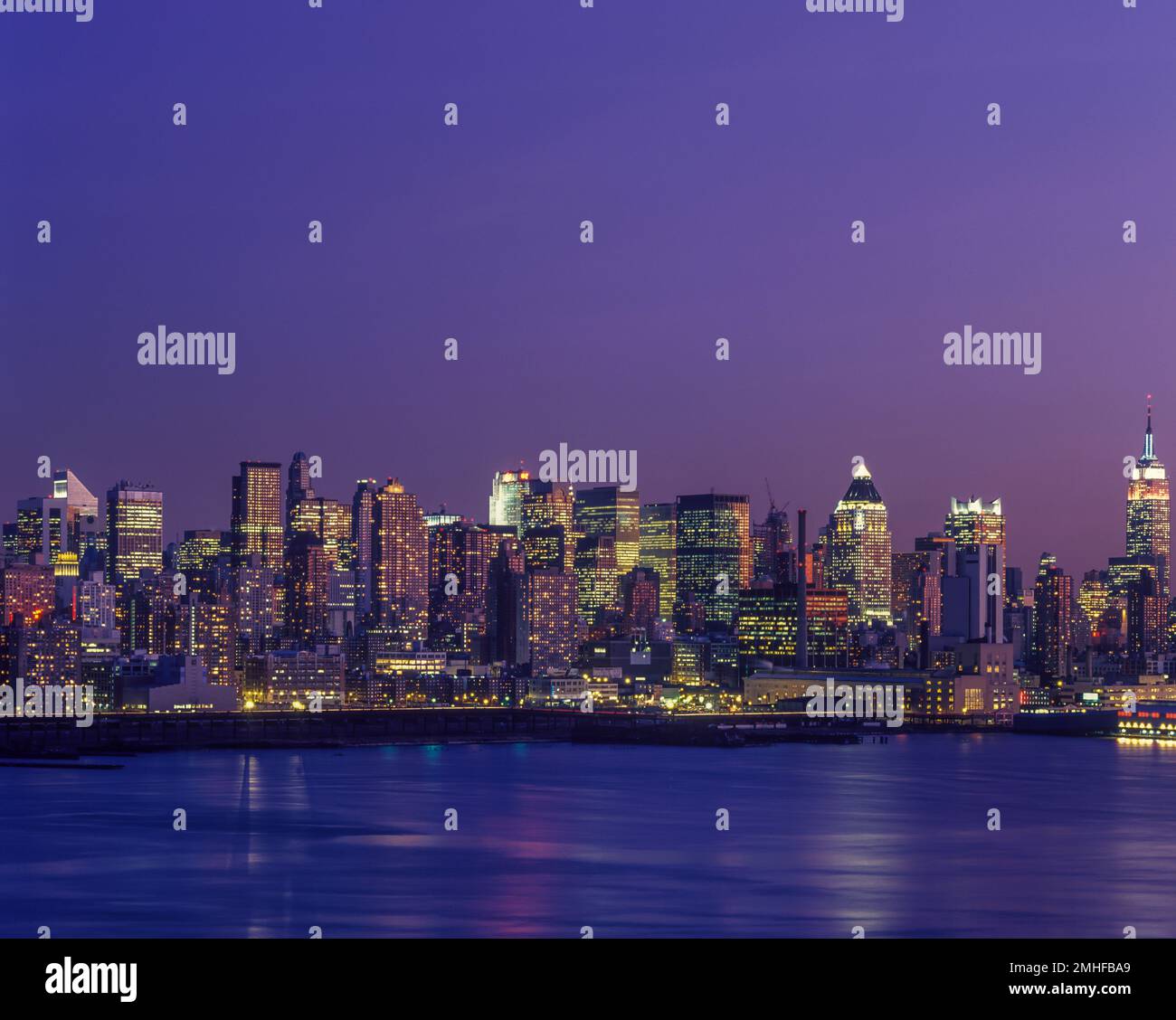 1991 HISTORICAL MIDTOWN SKYLINE HUDSON RIVER MANHATTAN NEW YORK CITY ...