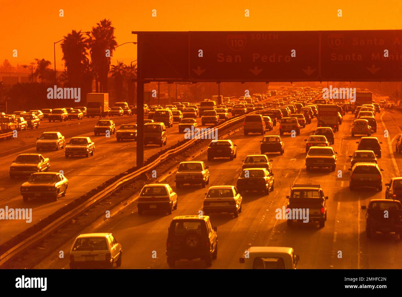 1992 HISTORICAL ROAD TRAFFIC ROUTE 101 HARBOR FREEWAY LOS ANGELES ...