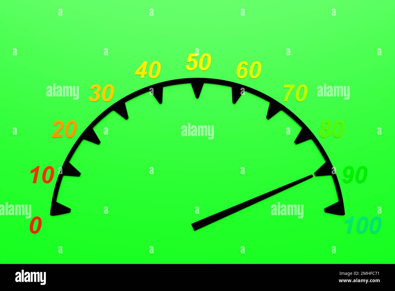 3d illustration of speed measuring speed icon. Black speedometer icon ...