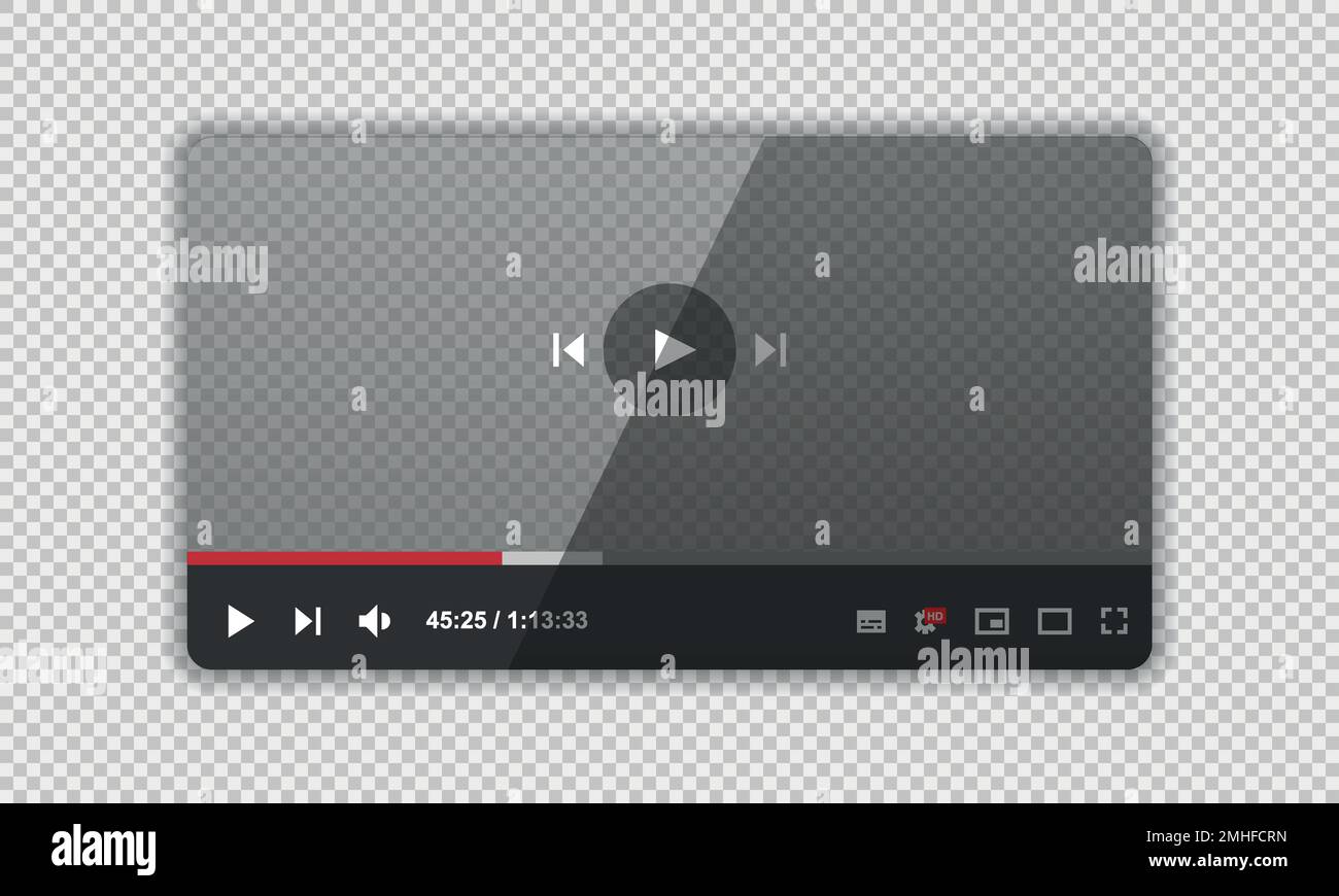 Transparent multimedia frame template. Live broadcast window layout ...