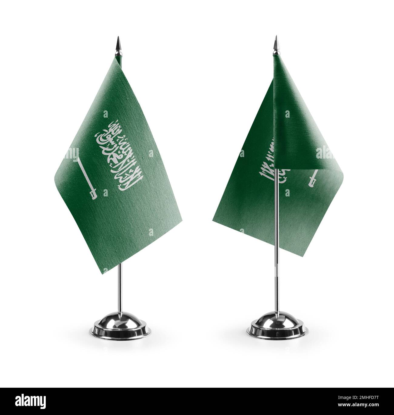 Small national flags of the Saudi Arabia on a white background Stock ...