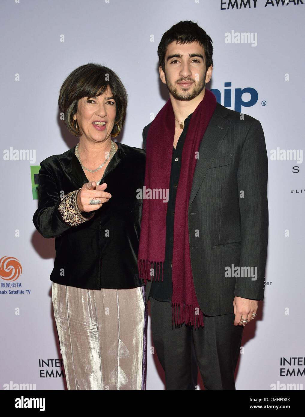 Honoree Christiane Amanpour, left, and son Darius Rubin attend the 47th ...