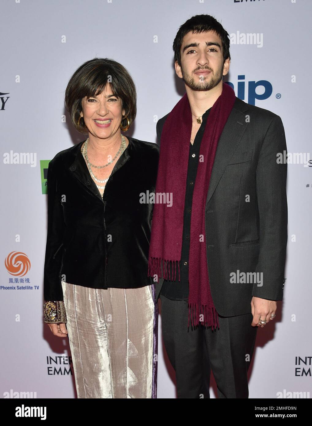 Honoree Christiane Amanpour, left, and son Darius Rubin attend the 47th ...