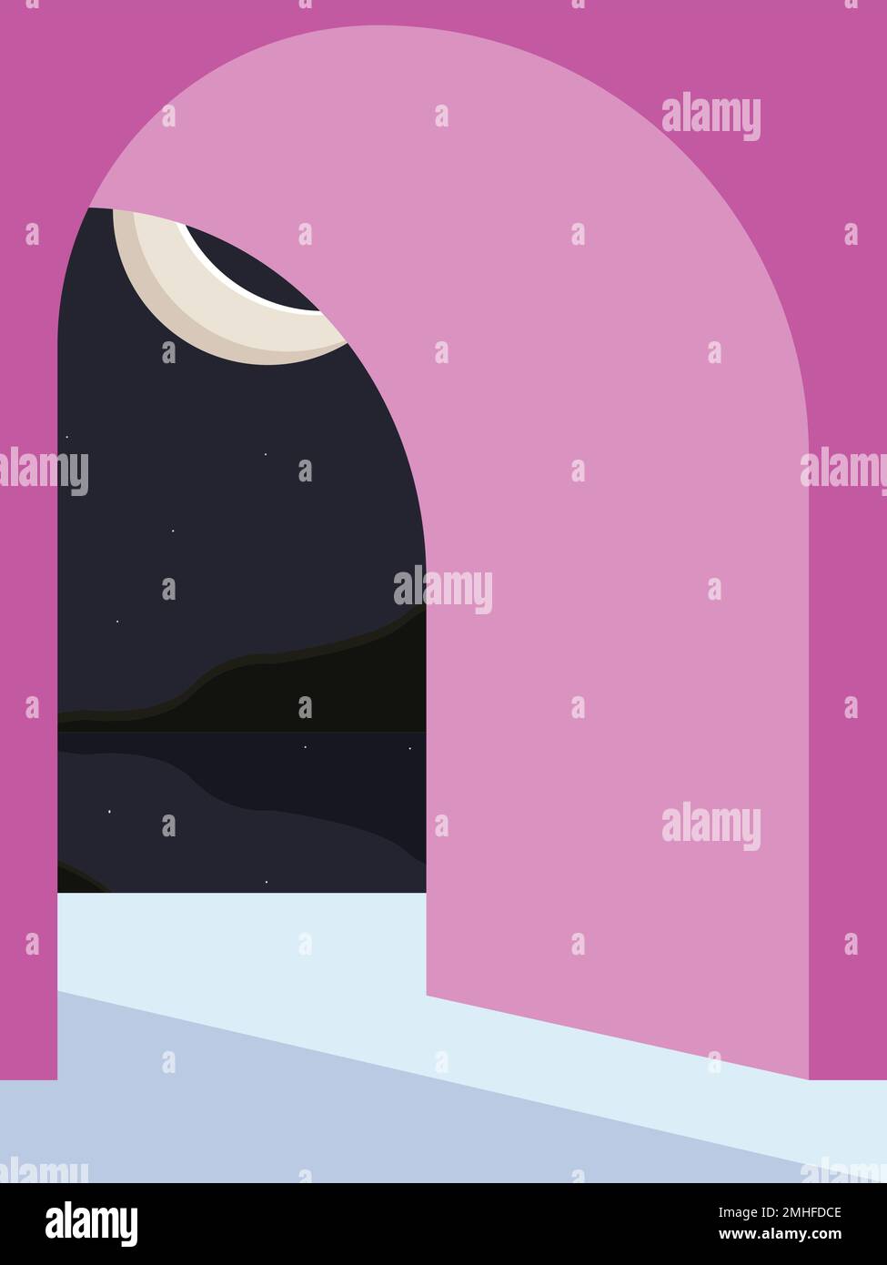 Flat Background night and moon vector design premium for you wallpaper ...