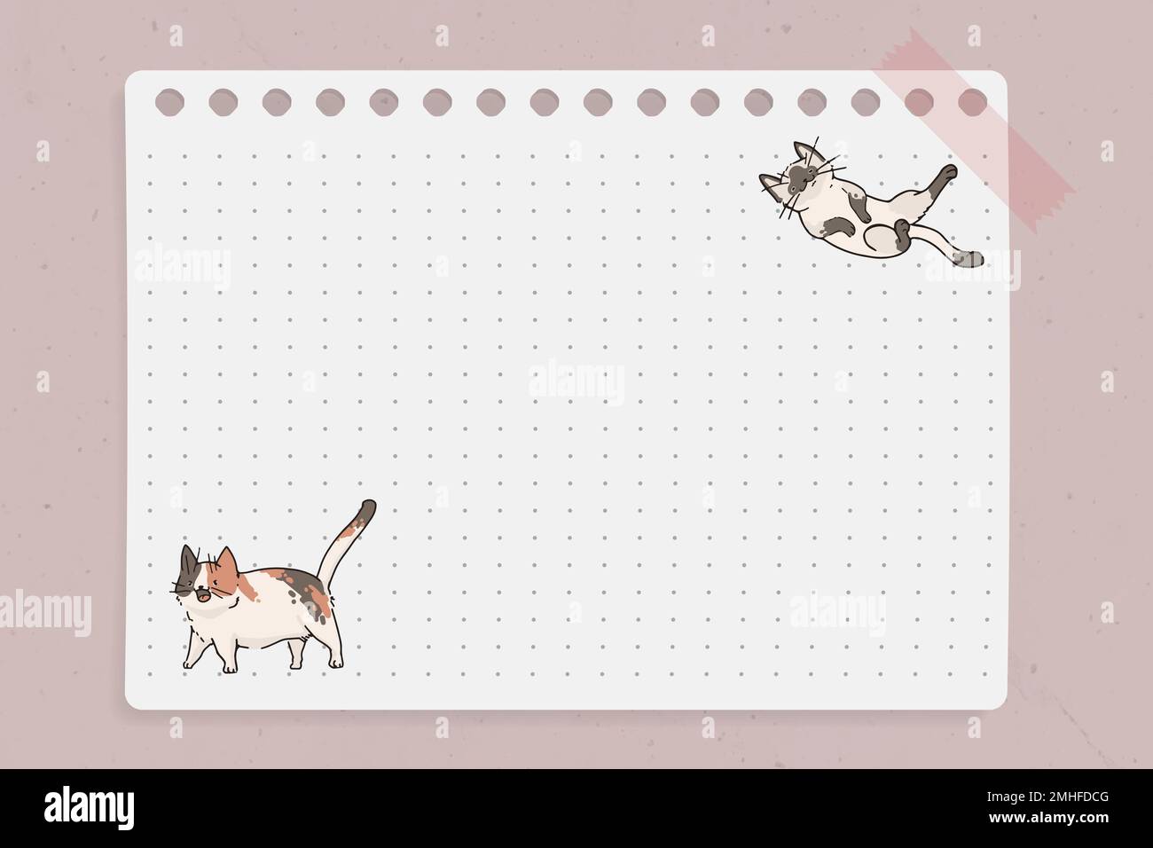 Cat lover pattern dotted note paper template vector Stock Vector Image ...