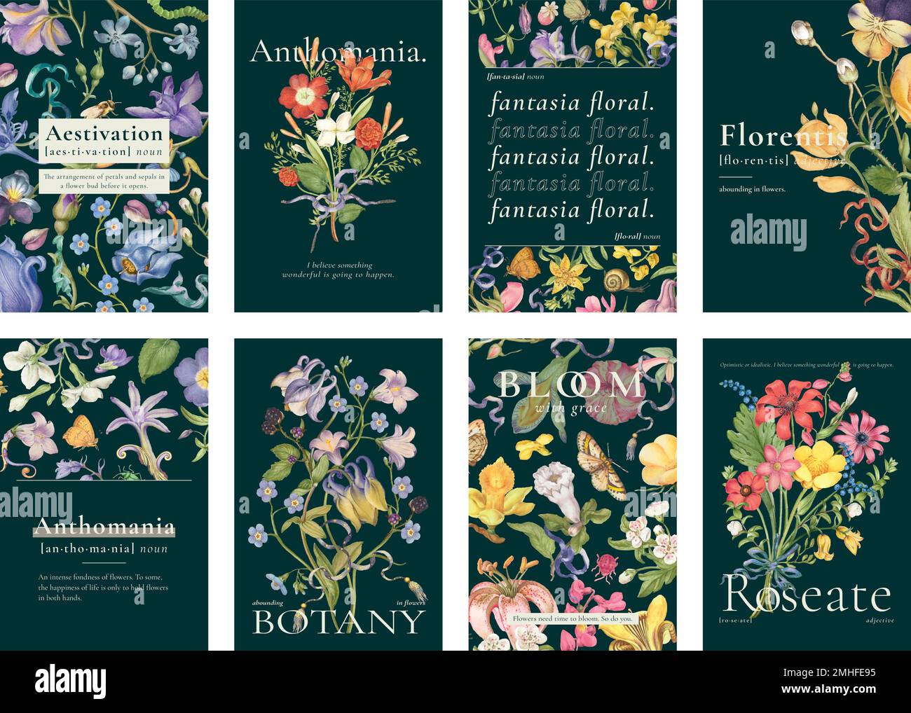 Editable beautiful floral template vector ad poster set Stock Vector ...