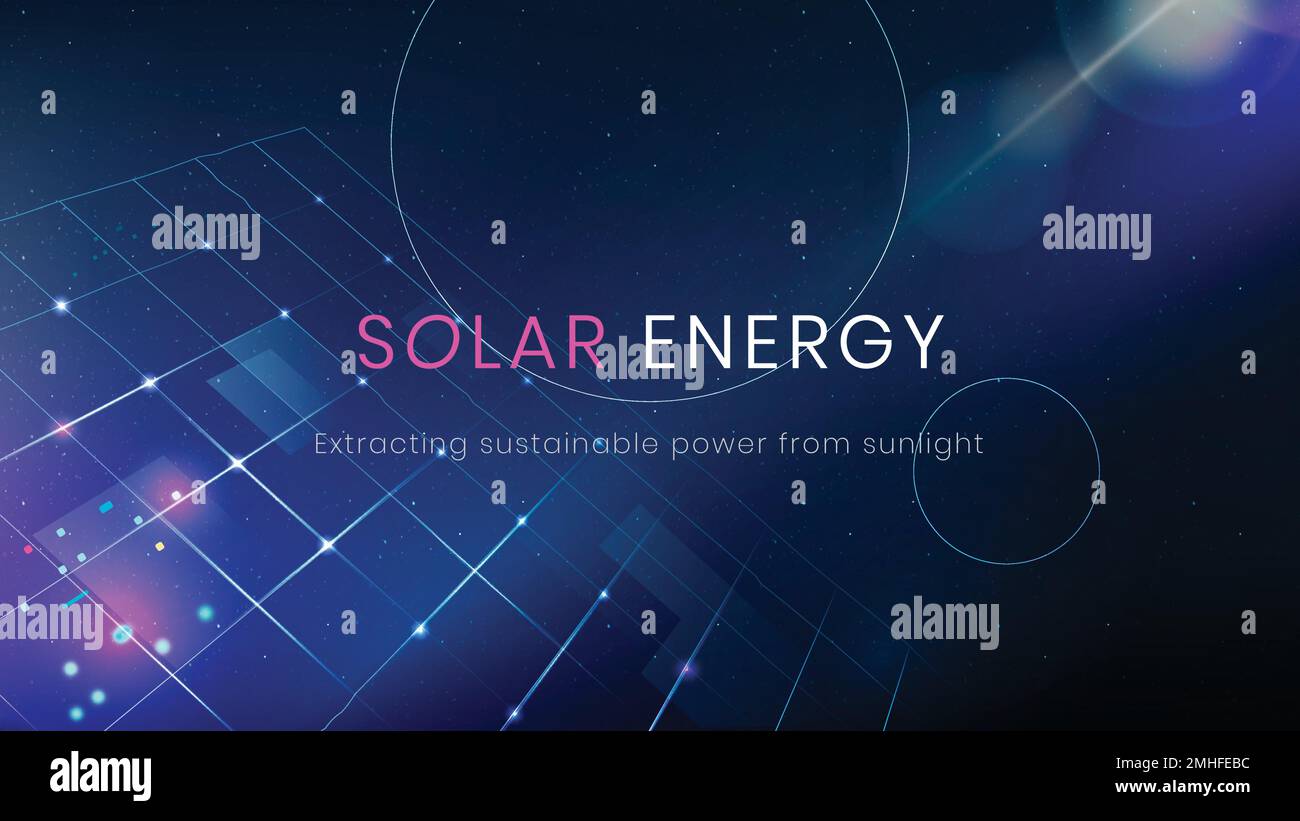 Solar energy environment template vector clean technology banner Stock ...
