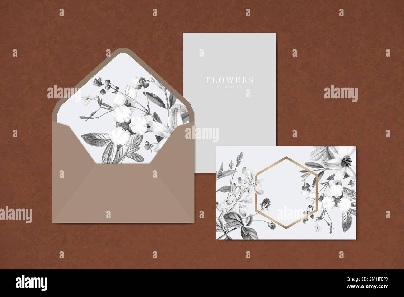 Blank floral card design vector Stock Vector Image & Art - Alamy