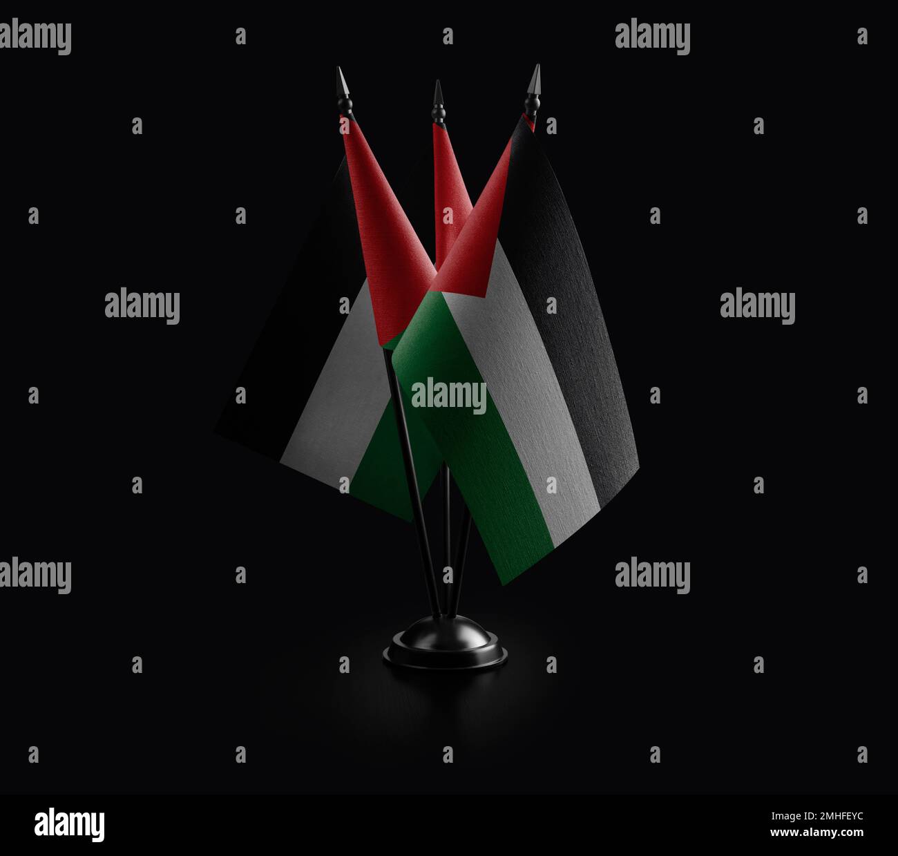 Small national flags of the Palestine on a black background Stock Photo ...