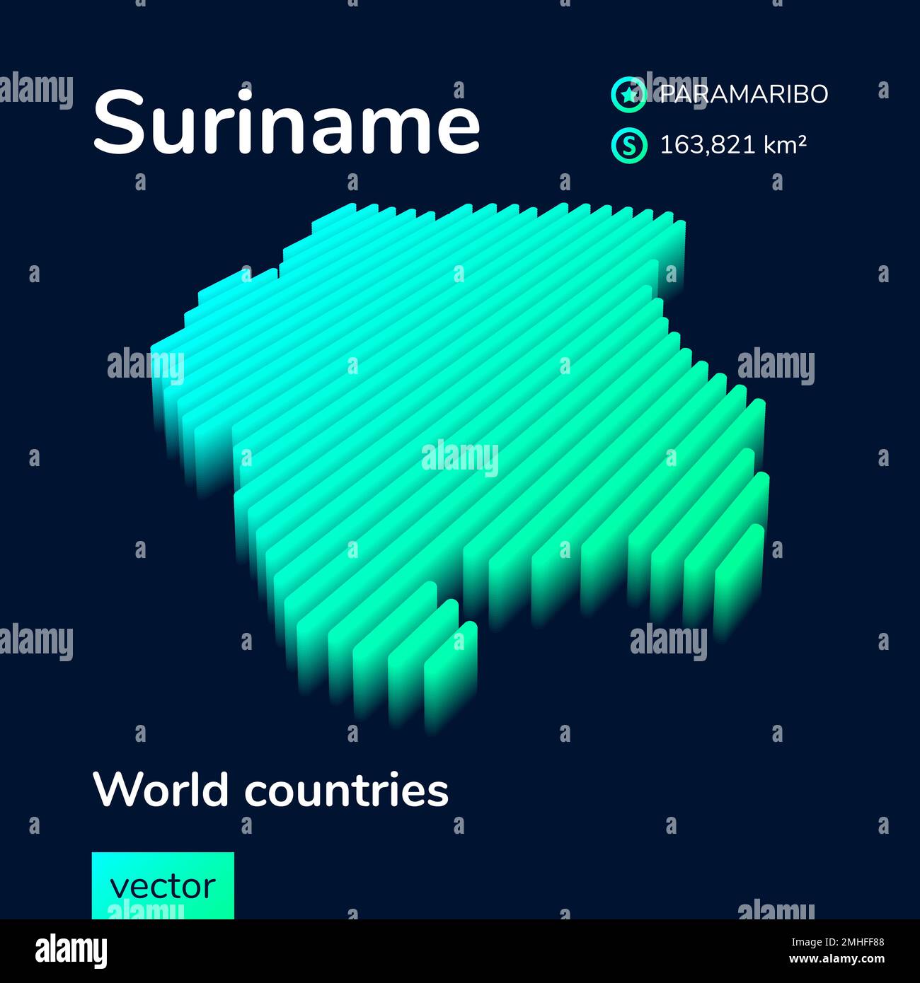 Suriname map hi-res stock photography and images - Alamy