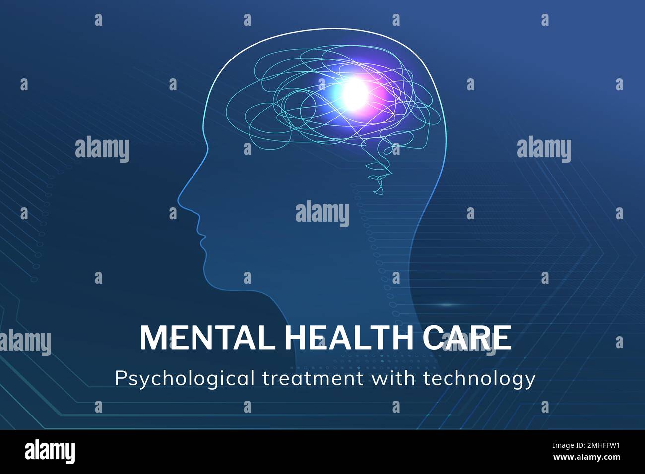Mental health care template vector medical technology Stock Vector ...