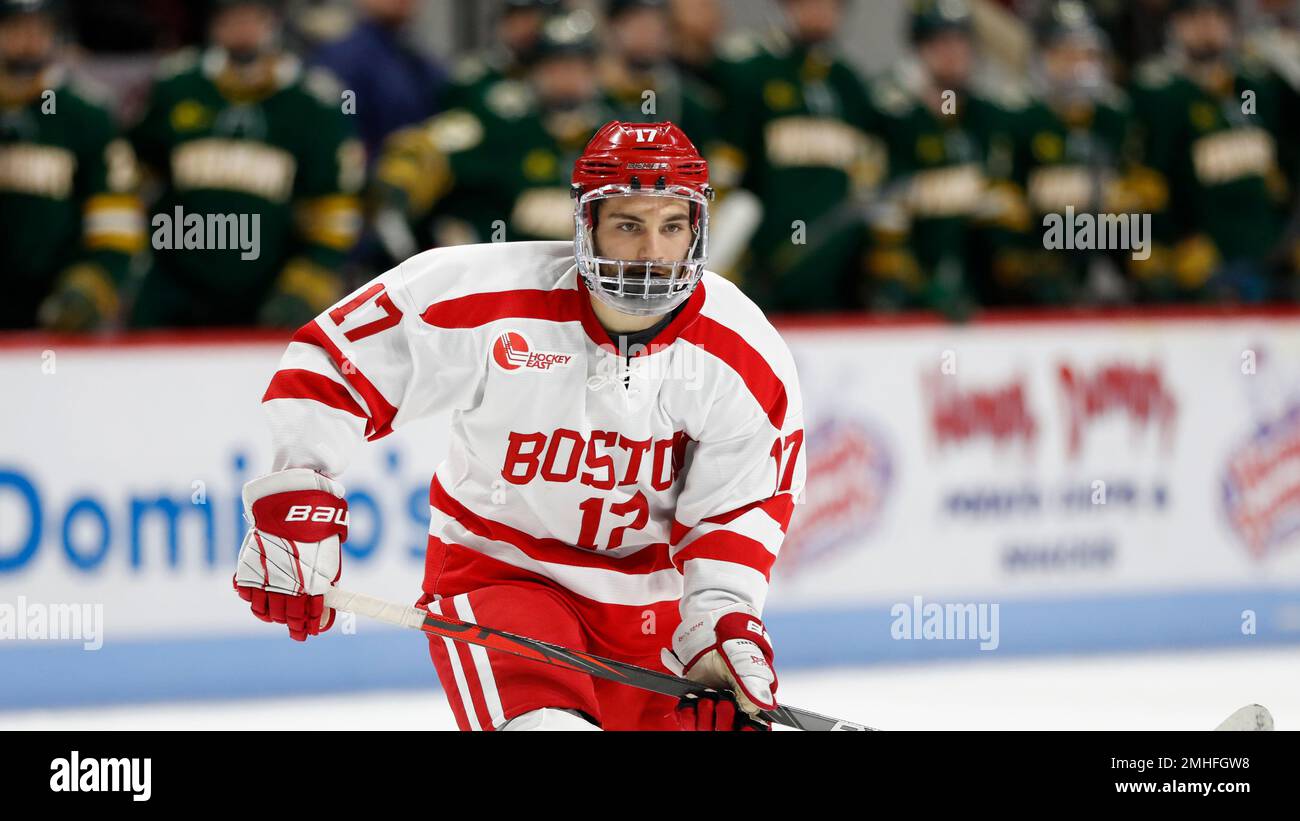 Boston University's Jake Wise during an NCAA hockey game against ...