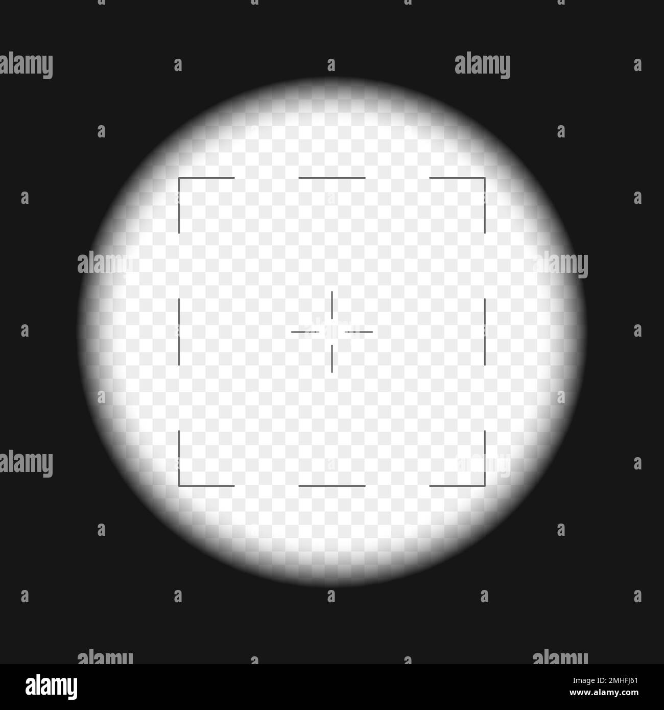 Monocular, telescope, periscope view with aim and transparent ...