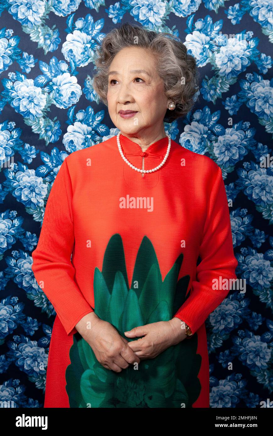 This Nov. 11, 2019 photo shows actress Zhao Shuzhen posing in West Hollywood, Calif. to promote ...