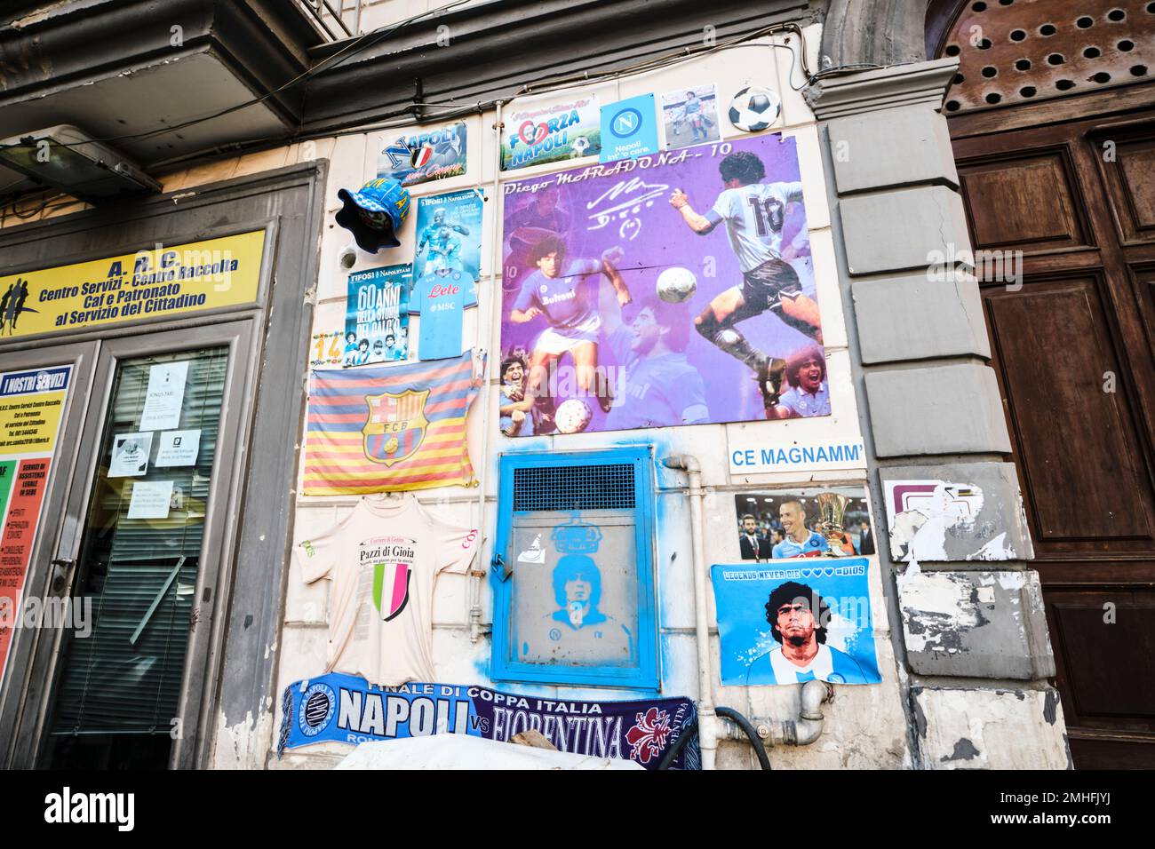 One of the many homemade, makeshift shrines to football, soccer star ...