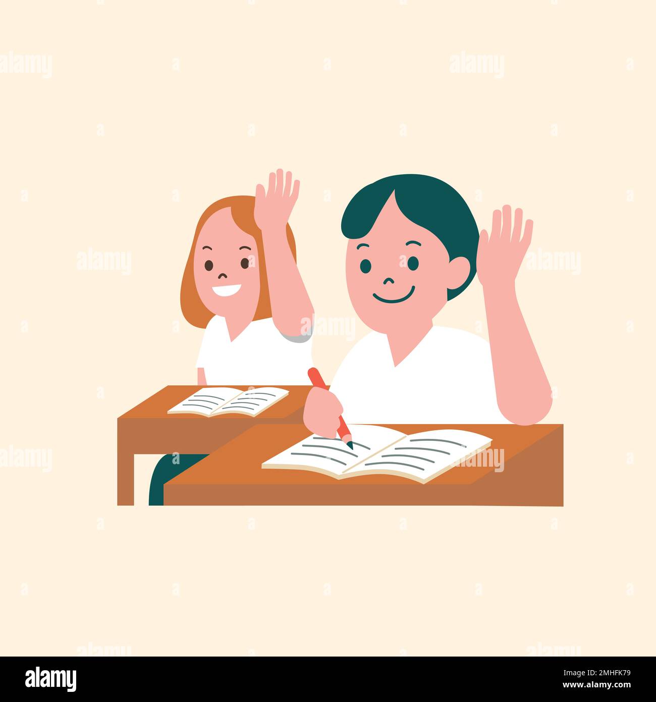 Students vector studying in the class character flat graphic Stock ...