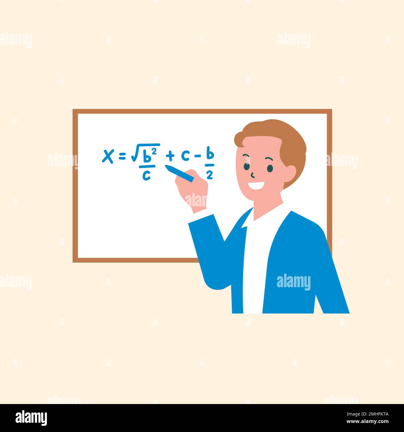 Teaching mathematics class vector character flat graphic Stock Vector ...