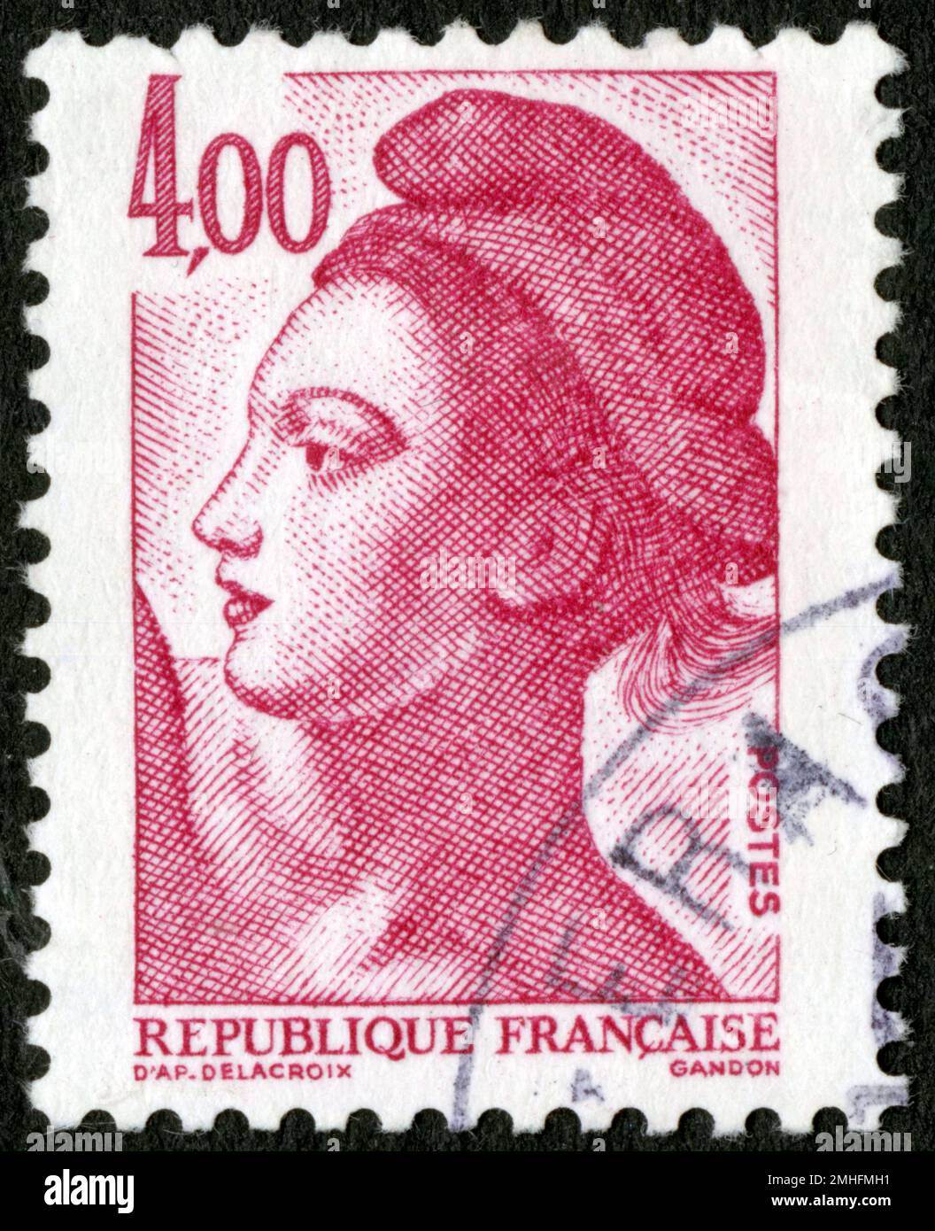 TIMBRE OBLITERE SABINE ROSE.REPUBLIQUE FRANCAISE.POSTES.4,00 Stock ...