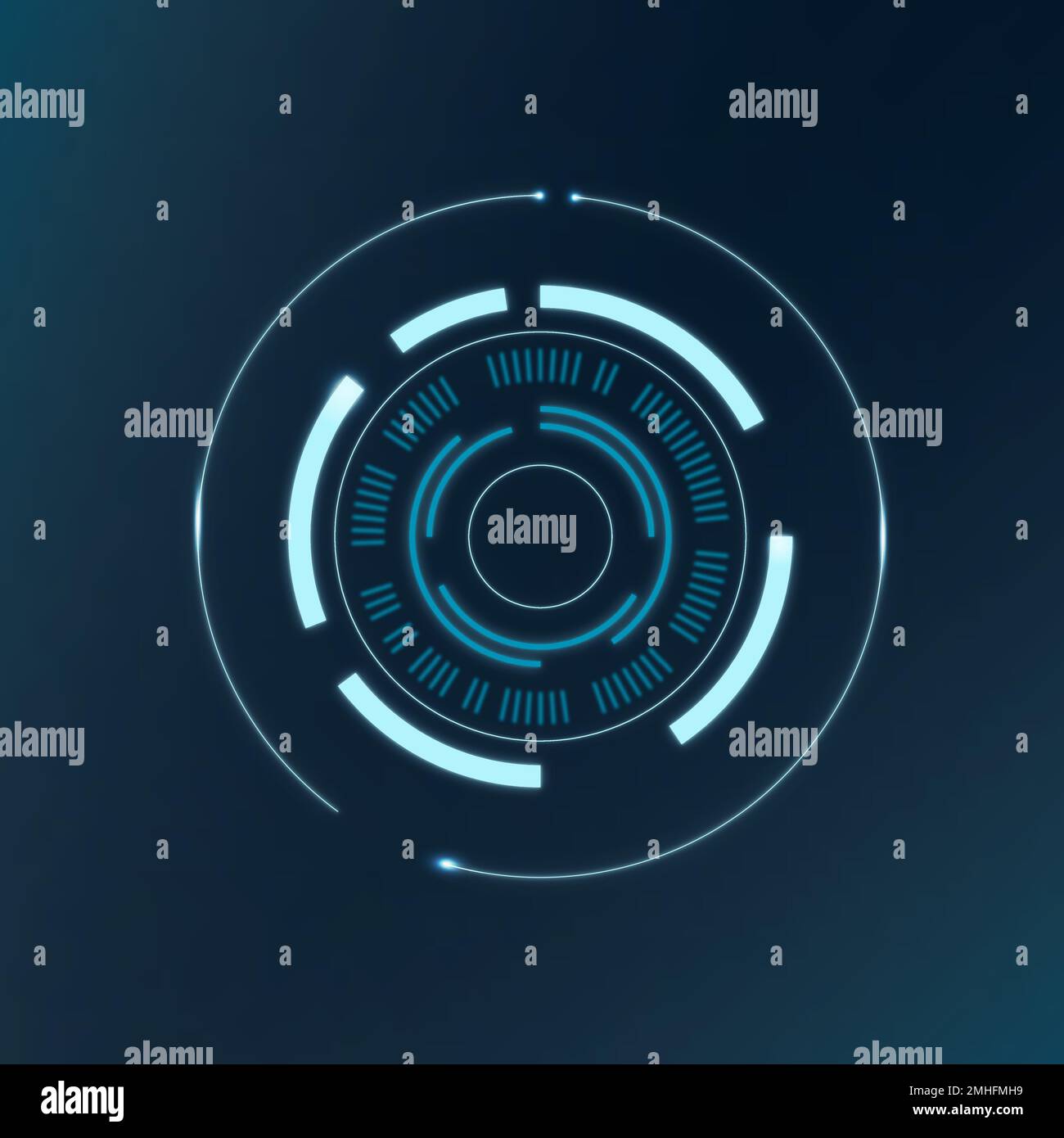 Technology circle AI, abstract vector computer vision design Stock ...