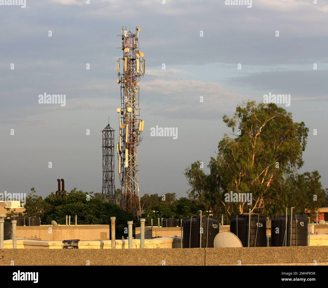Tropospheric scatter radio parabolic antennas hi-res stock photography ...