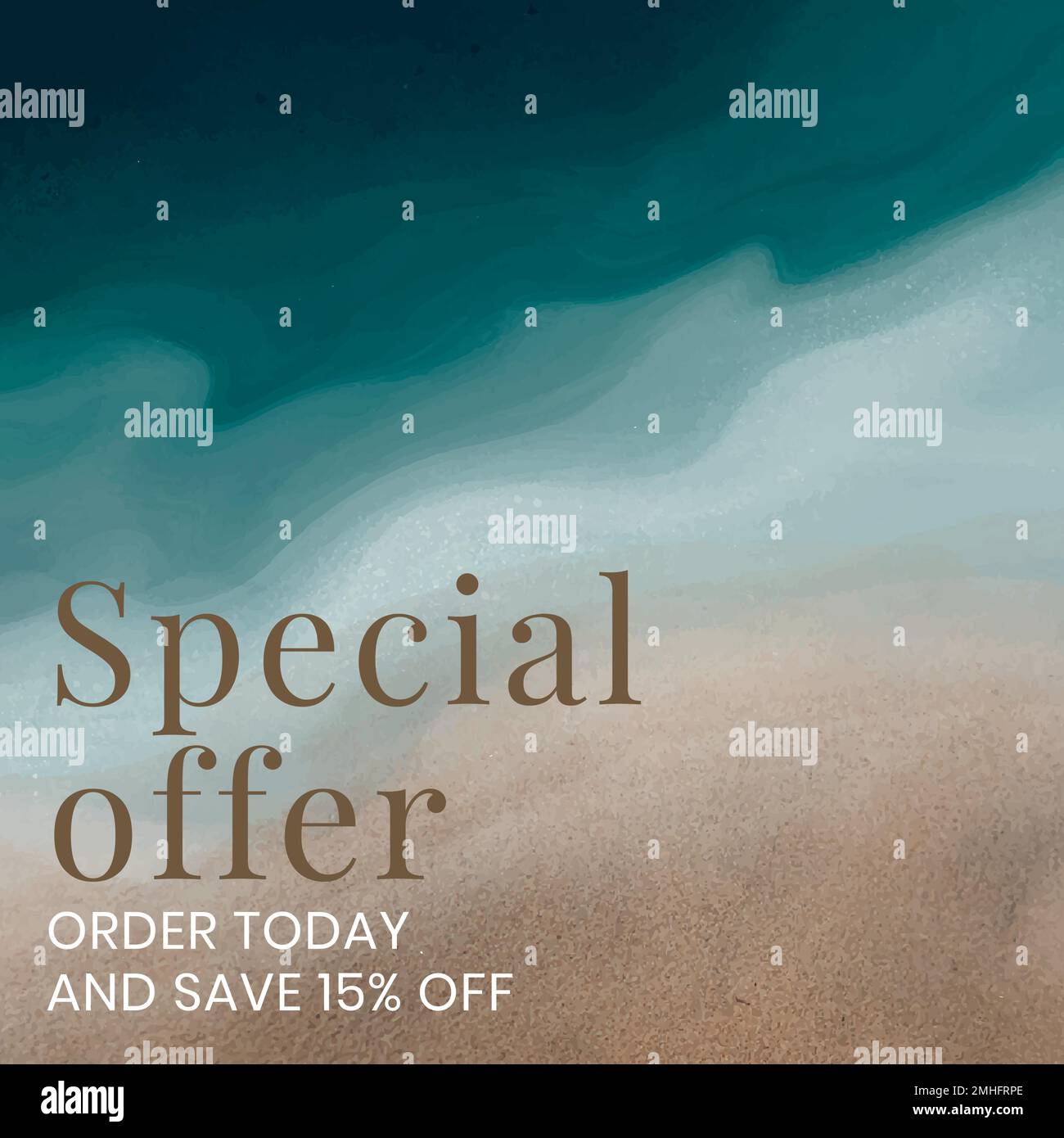 Special offer editable template vector ocean background Stock Vector ...