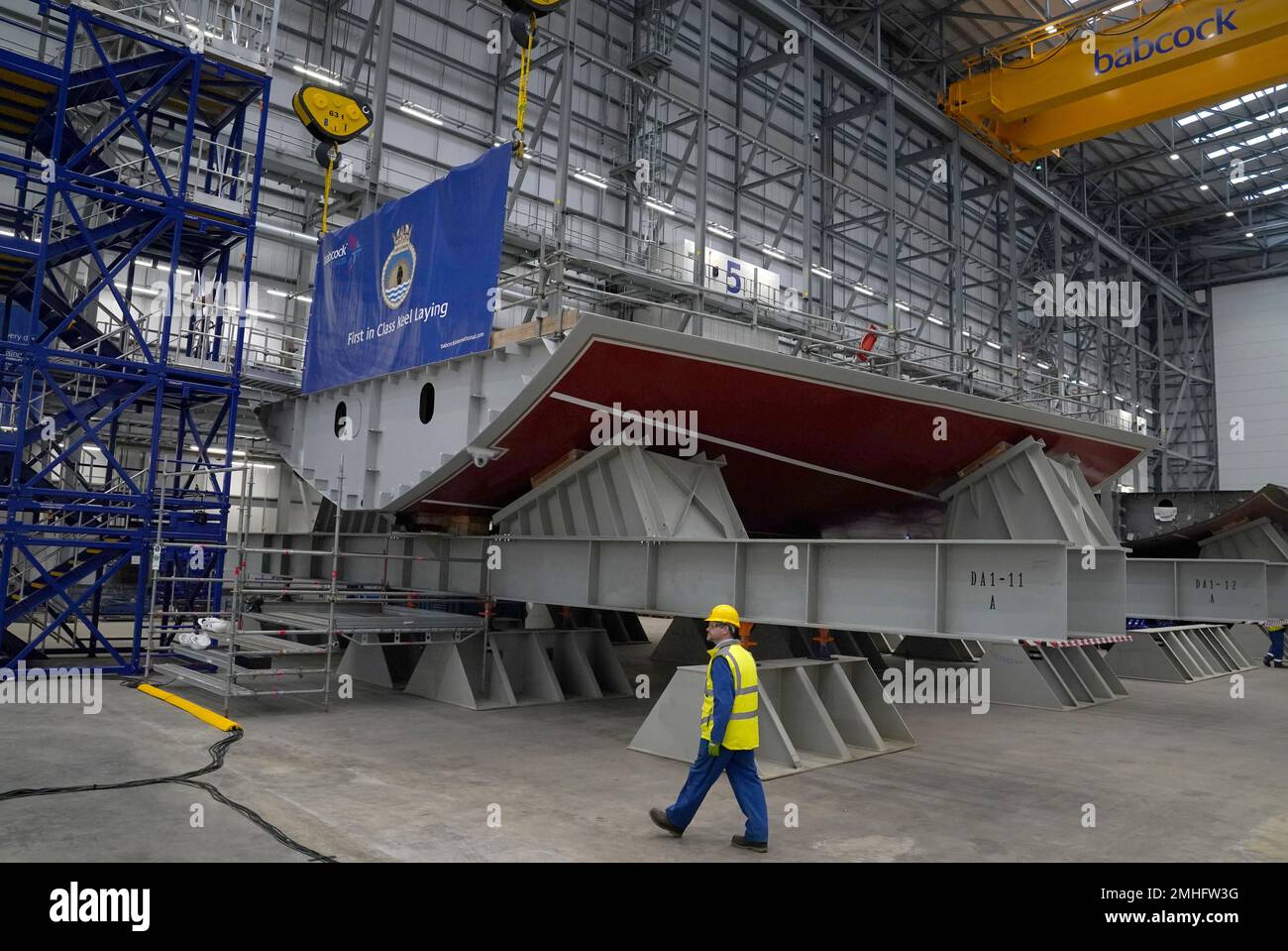 File photo dated 26/04/22 of a worker passing the Keel before during ...