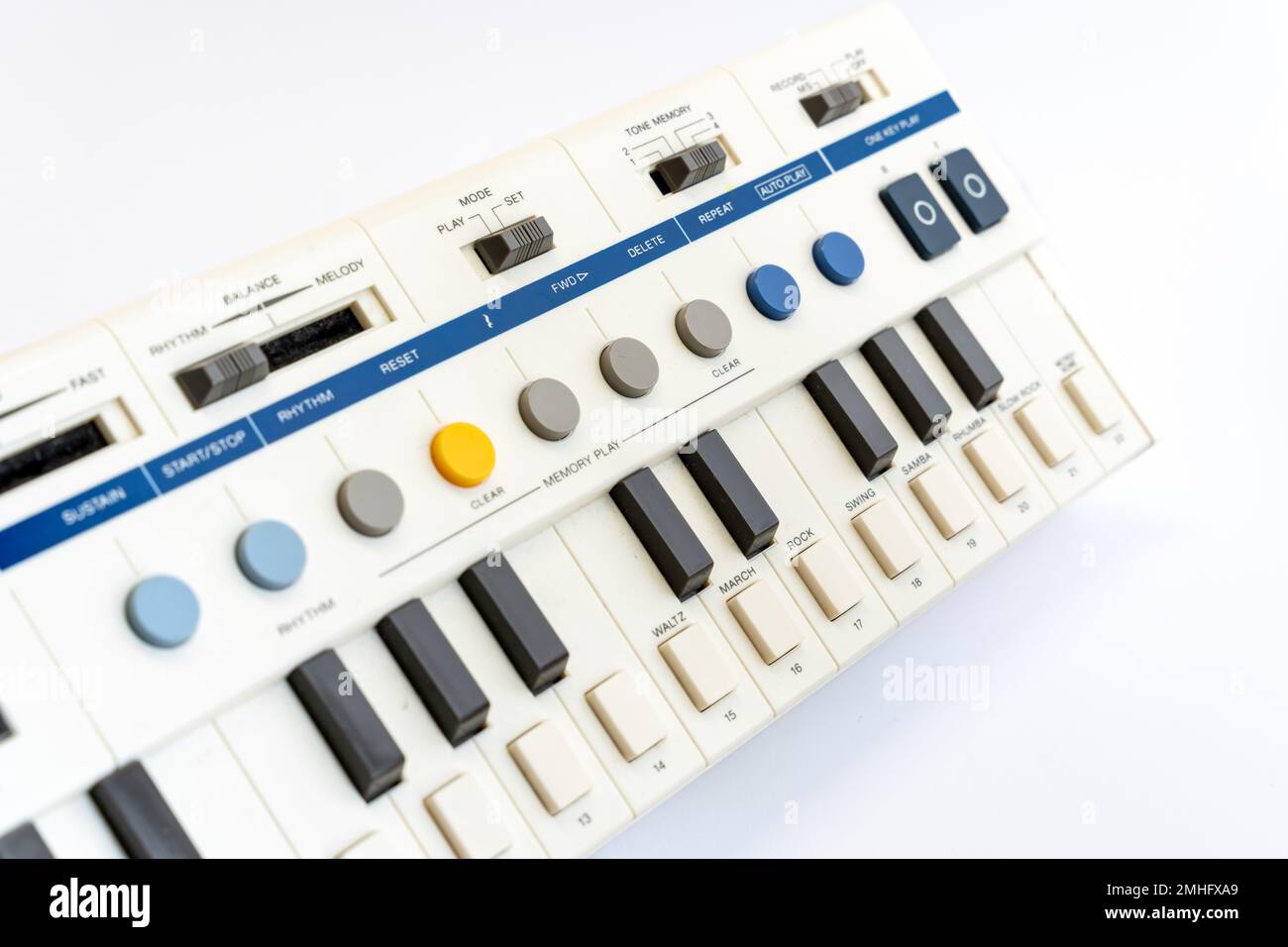 Electric piano mini key on white background, isolate background. Music ...