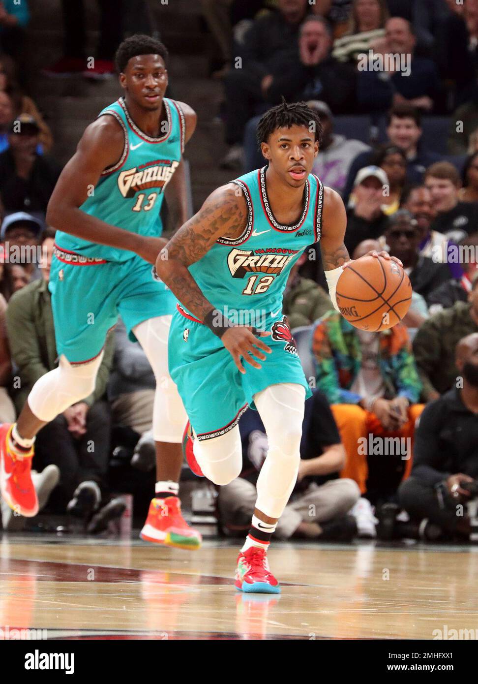 Memphis Grizzlies Ja Morant (12) looks to pass in the second half of a ...