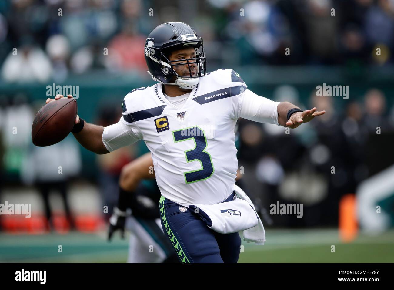 Seattle Seahawks' Russell Wilson passes during the first half of an NFL ...