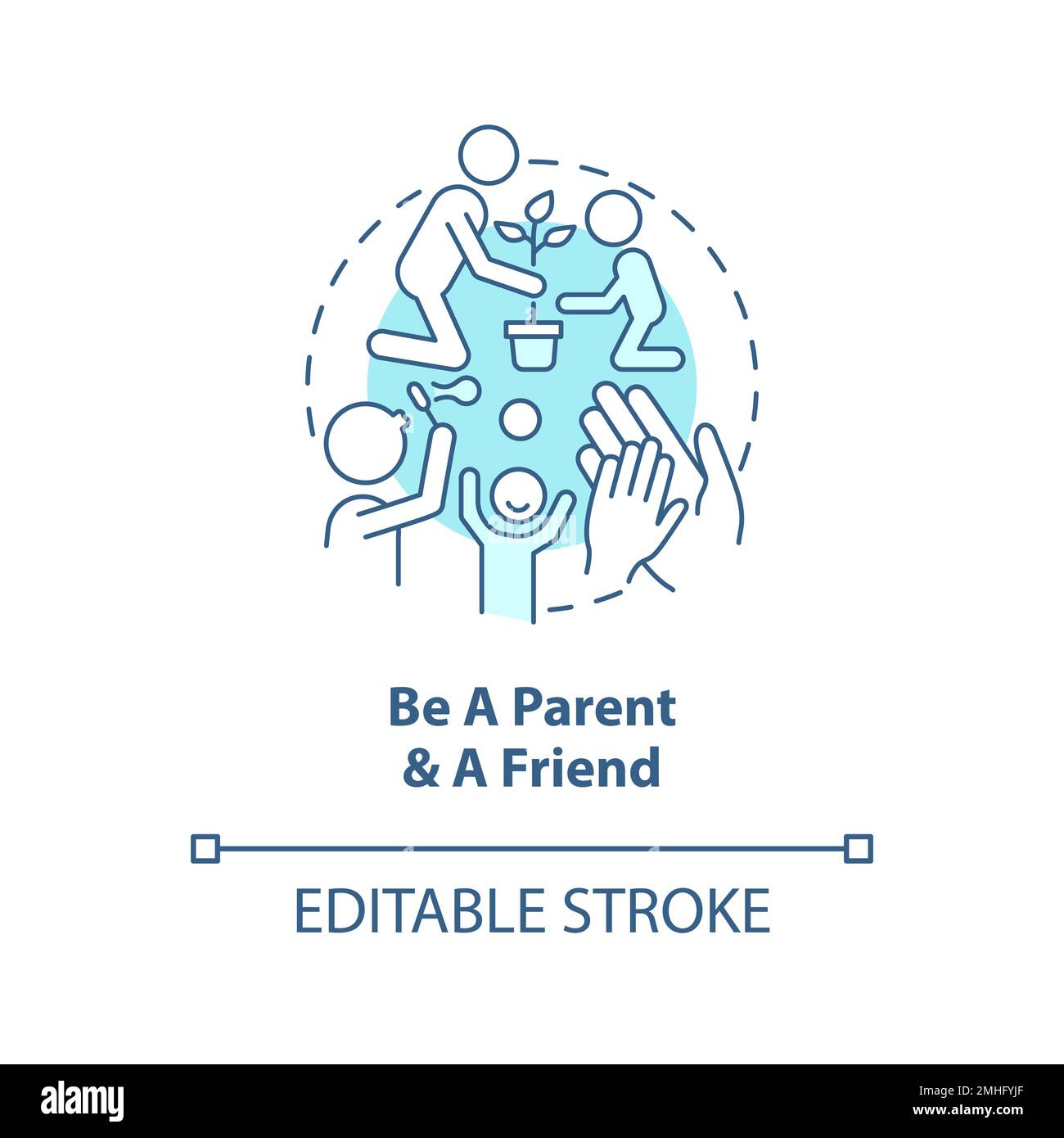 Be parent and friend turquoise concept icon Stock Vector Image & Art ...