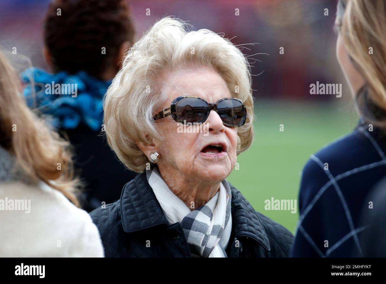 Detroit Lions owner Martha Firestone Ford, center, talks to women on ...