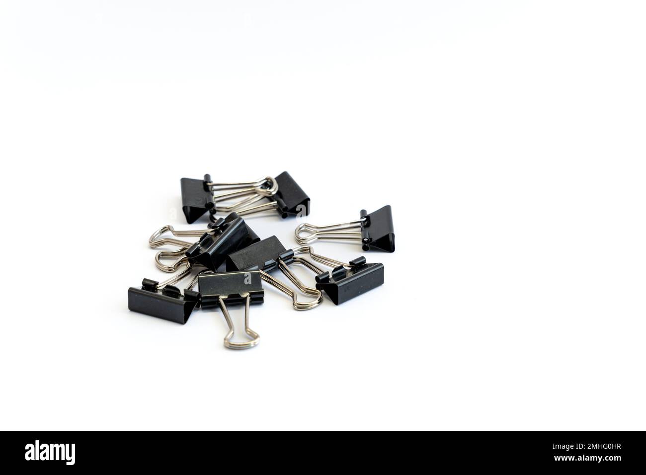 Binder or paper clip or office bind clip, stationery, realistic object ...