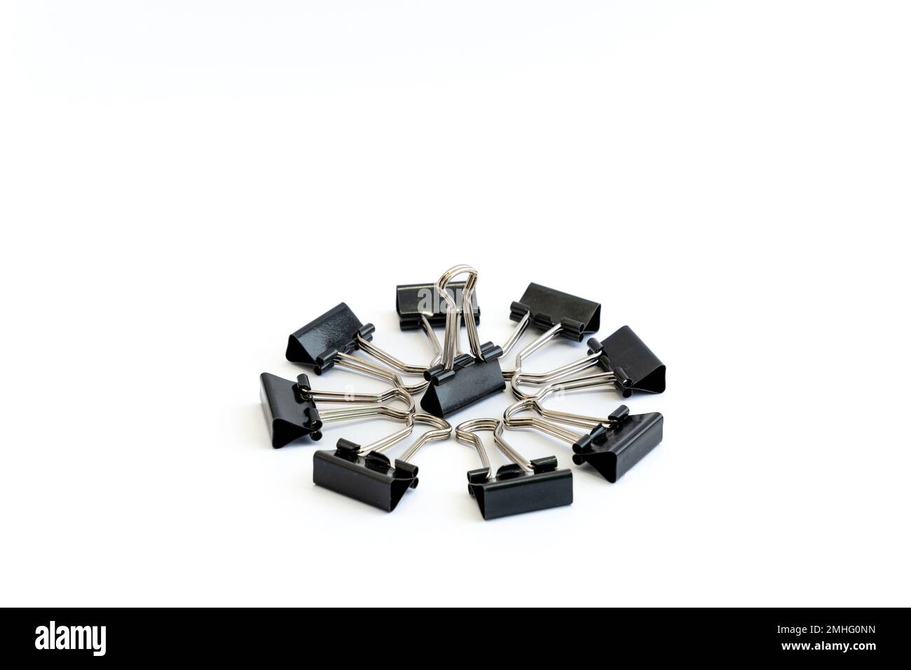 Binder or paper clip or office bind clip, stationery, realistic object ...