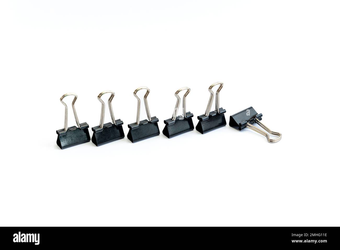 Binder or paper clip or office bind clip, stationery, realistic object ...